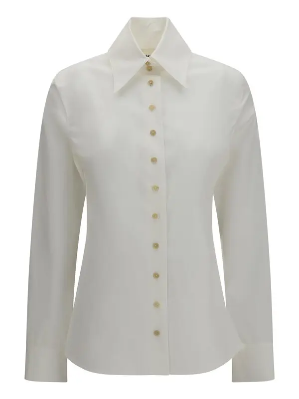 Khaite Ivy High-neck Shirt - White