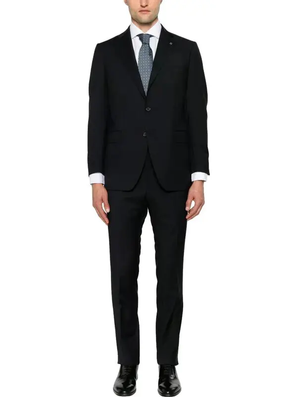 Tagliatore Super 110's Single-breasted Wool Suit - Blue