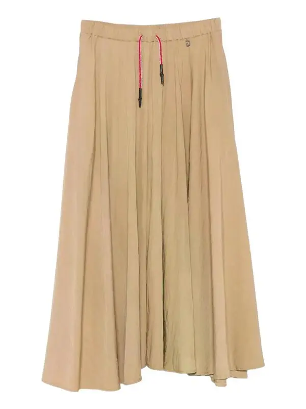 CARLA G. Flared Drawstring Waist Skirt - Brown