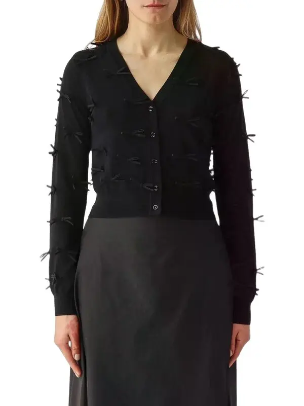 MEIMEIJ Bow-embellished Cardigan - Black