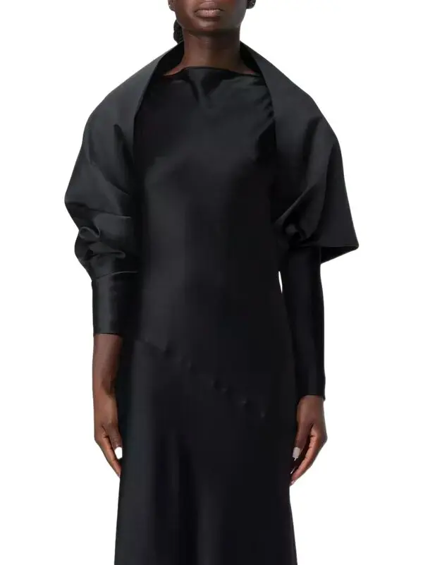 Alberta Ferretti Satin Stole Jacket - Black
