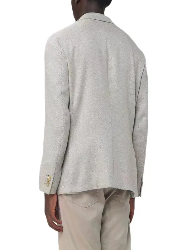 Zegna Chevron-pattern Single-breasted Blazer - Neutrals