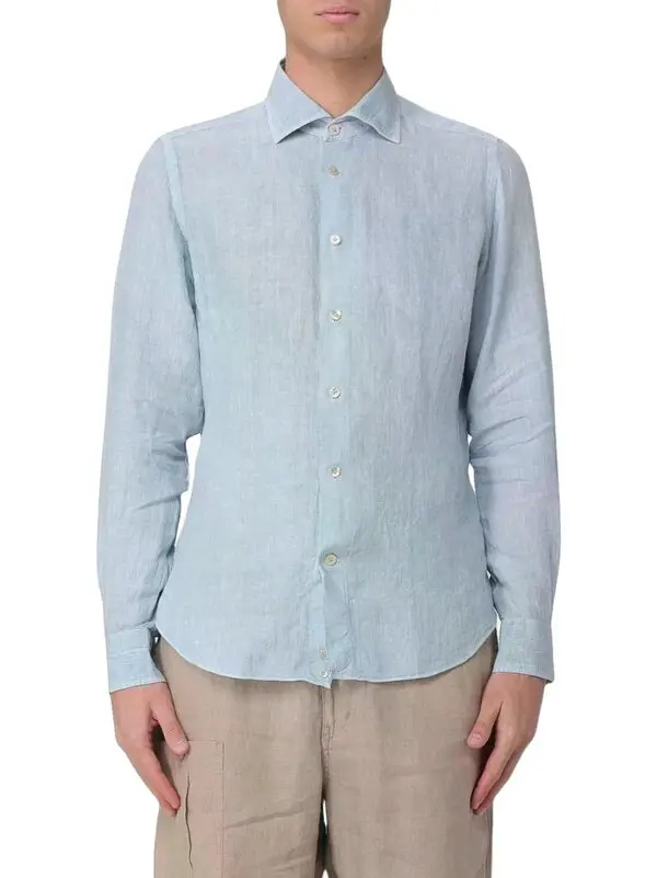 Eleventy Long-sleeve Linen Shirt - Blue