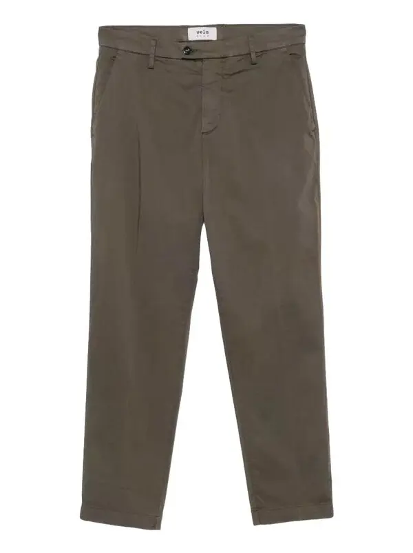 VELA SHOP Tailored Straight Leg Trousers - Brown