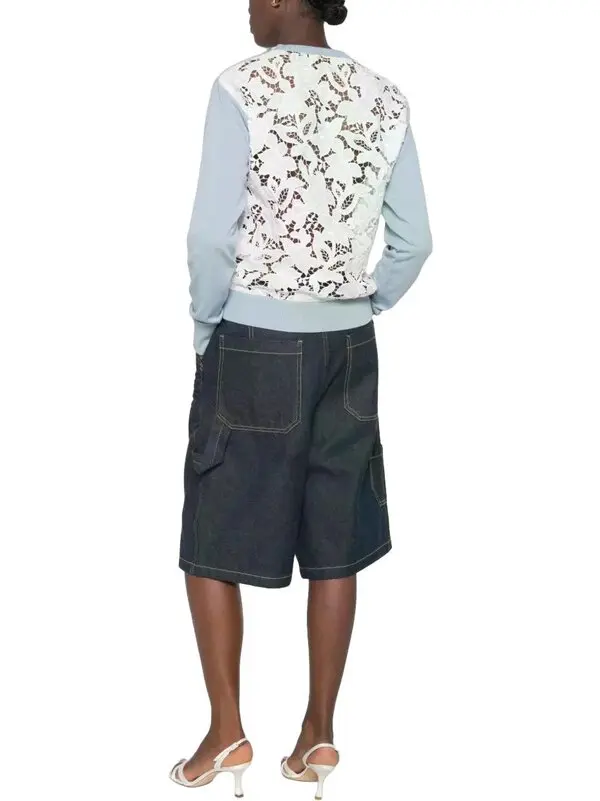 N°21 V-neck Floral Lace Cardigan - Blue
