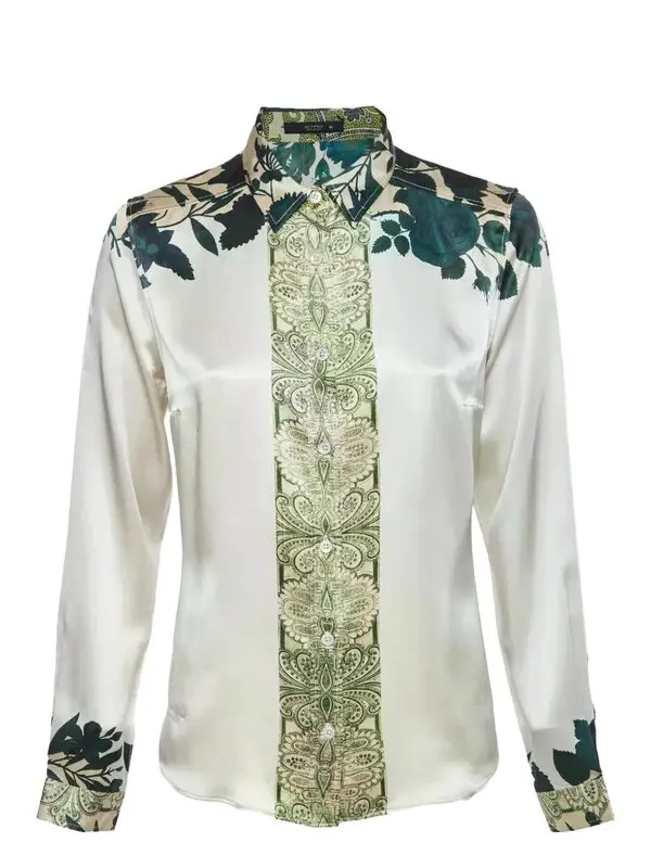Etro Silk Floral Print Shirt - Neutrals