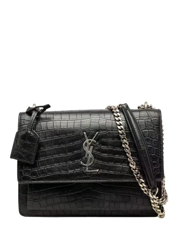 Saint Laurent Medium Monogram Sunset Crossbody Bag - Black