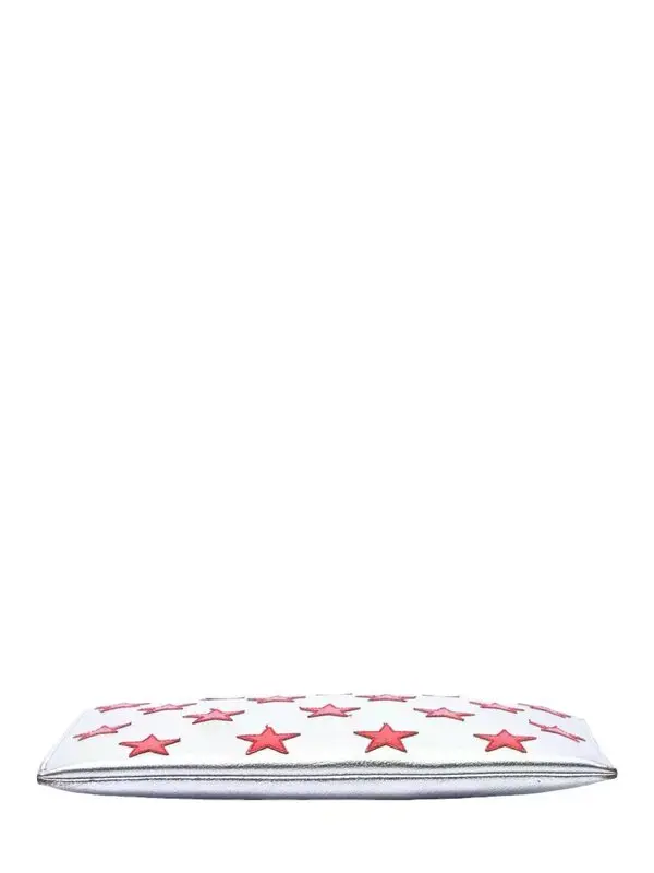 Saint Laurent Leather Star Clutch Bag - Silver