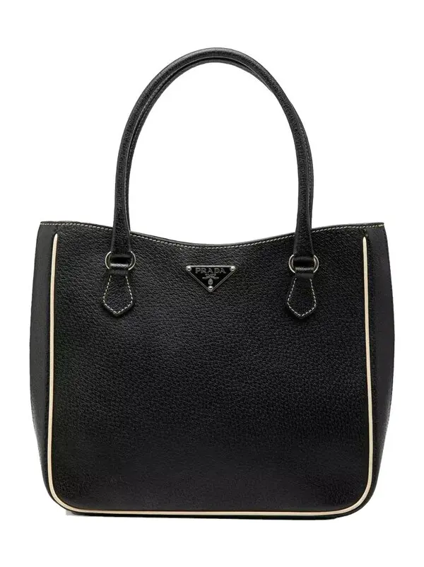 Prada Leather Tote Bag - Black