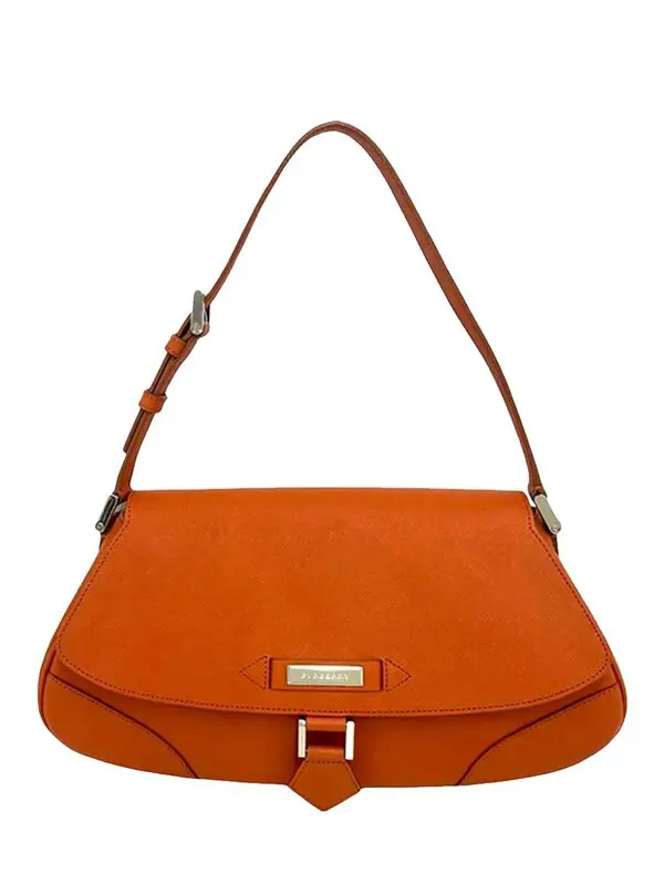 Burberry Calf Leather Shoulder Bag - Orange