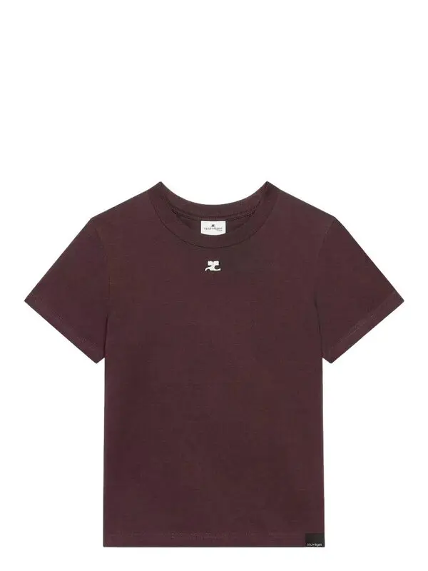 COURREGES Embroidered Logo T-shirt - Red
