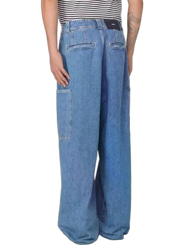 Sunnei Pleated Wide-leg Jeans - Blue