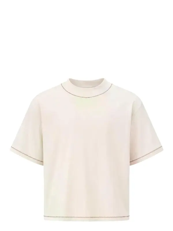 Estudio Niksen Hand-embroidered Cropped T-shirt - Neutrals