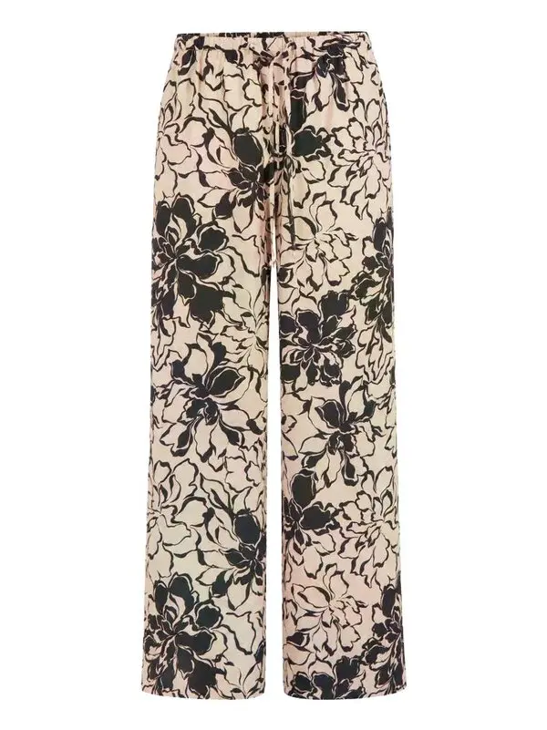 SOLAQUA Giulia Floral-print Wide Leg Trousers - Neutrals