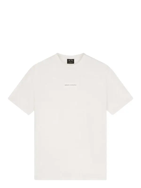 Armani Exchange Logo-patch Crew-neck Cotton T-shirt - Neutrals