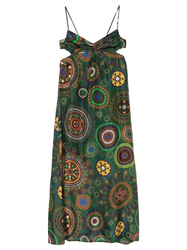 Momoni Jolie Sleeveless Midi Dress - Green