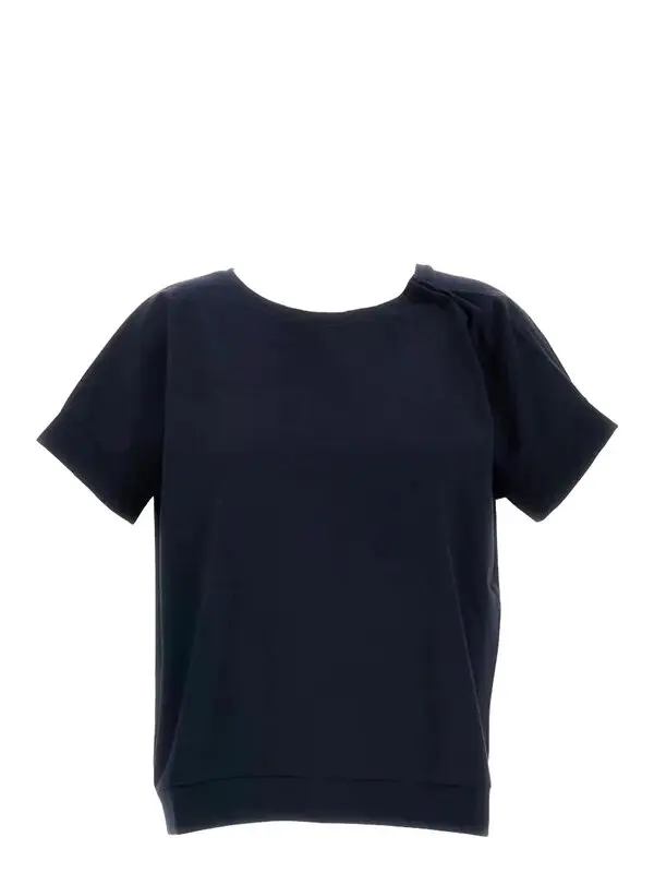 MSM STUDIO Pleated Neck T-shirt - Blue