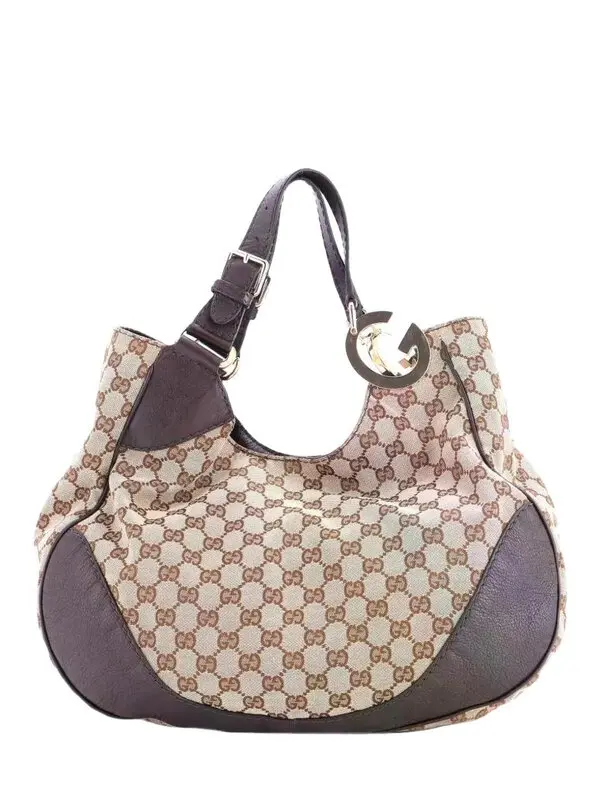 Gucci Charlotte Tote Gg Canvas Leather Shoulder Bag - Brown