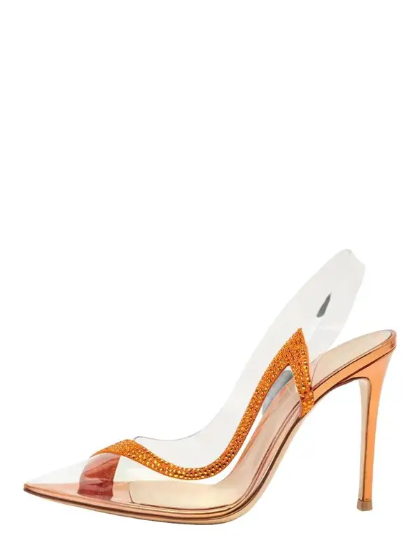 GIANVITO ROSSI Hortensia Crystal-embellished Slingback Pumps - White