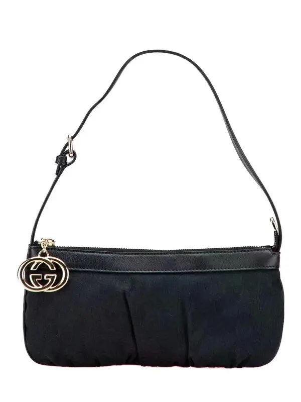 Gucci Gg Canvas Interlocking G Shoulder Bag - Black