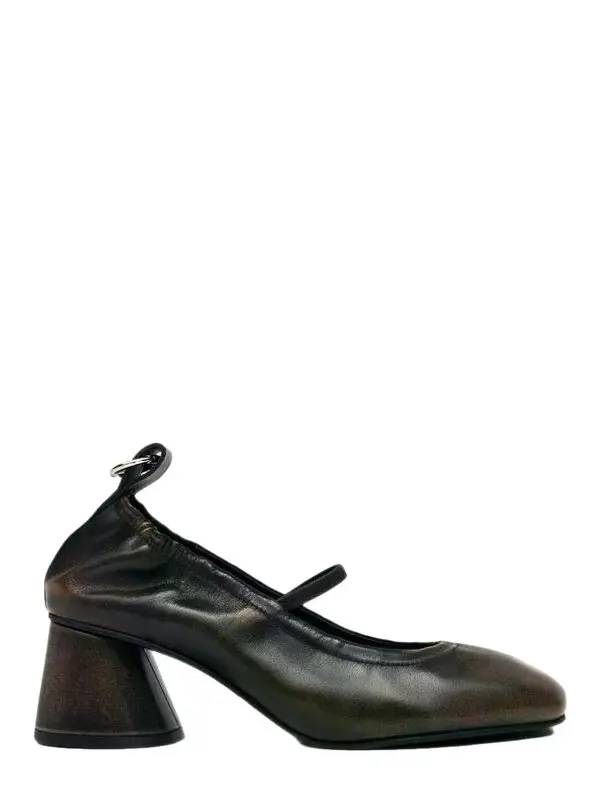 ALOHAS Rhiane Leather Square-toe Mary Jane Pumps - Brown