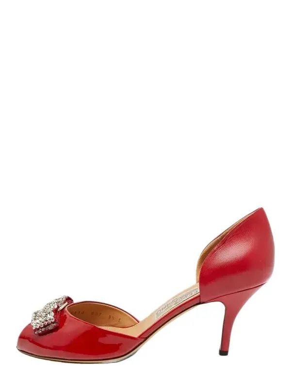 FERRAGAMO Belinda Embellished Sandals - Red