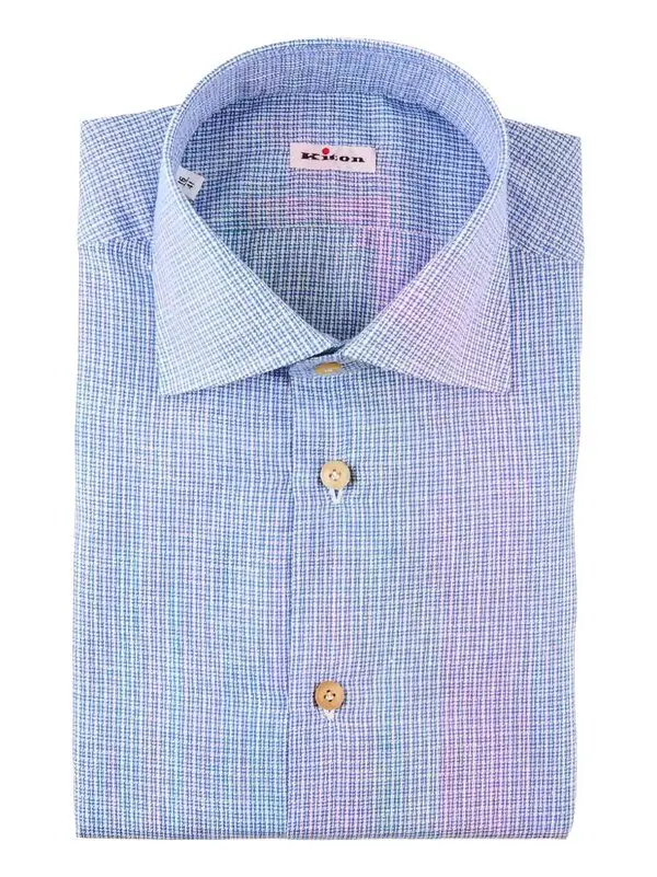 Kiton Micro-check Shirt - Blue