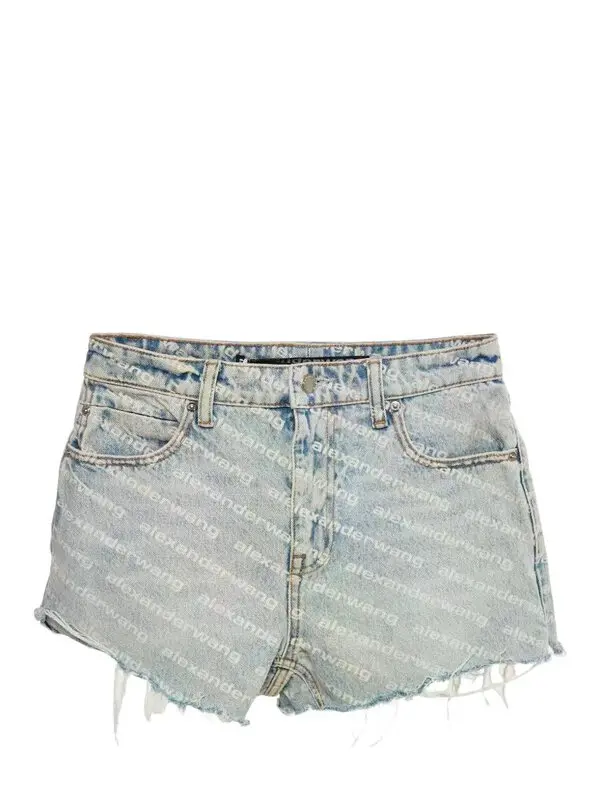 Alexander Wang Bite Logo-print Denim Shorts - Blue