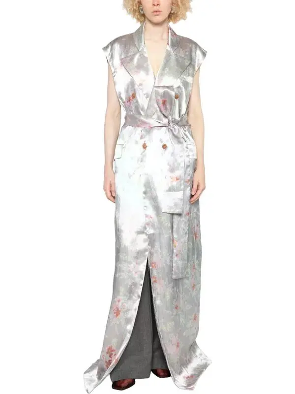 BARBARA BOLOGNA Floral Pattern Coat - Grey