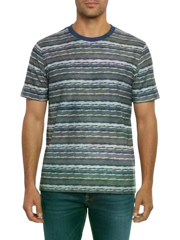 Giorgio Armani Striped Knit T-shirt - Grey
