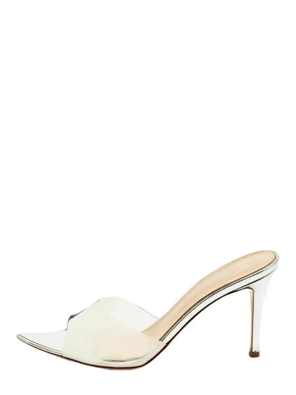 GIANVITO ROSSI Elle Transparent Pointed Toe Stiletto Sandals - White