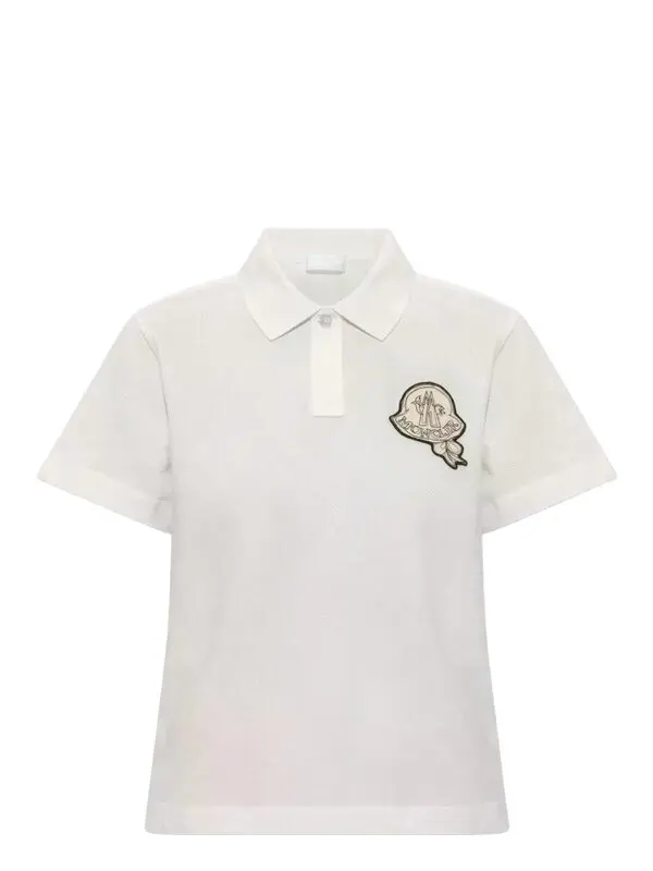 Moncler Logo Patch Piqué Polo Shirt - Neutrals