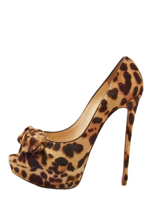 CHRISTIAN LOUBOUTIN Leopard-print Bow Pumps - Neutrals
