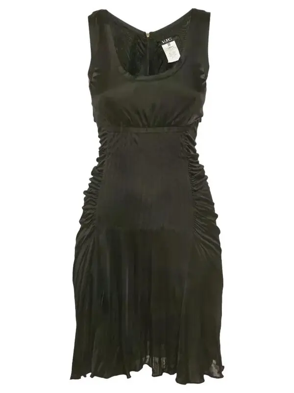 Versace Ruched Sleeveless Dress - Black