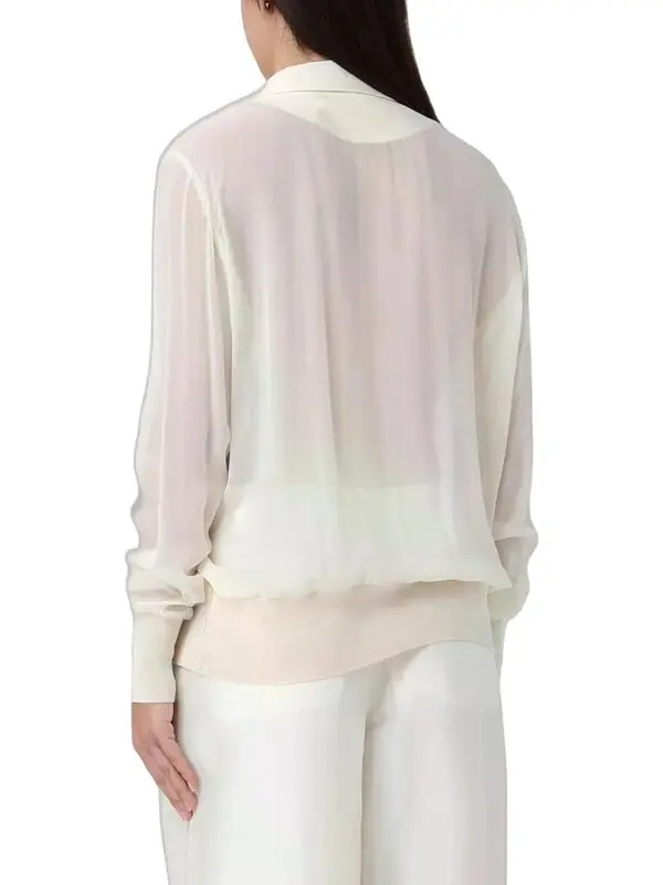 MEIMEIJ Double-breasted Blazer With Sheer Paneling - Neutrals