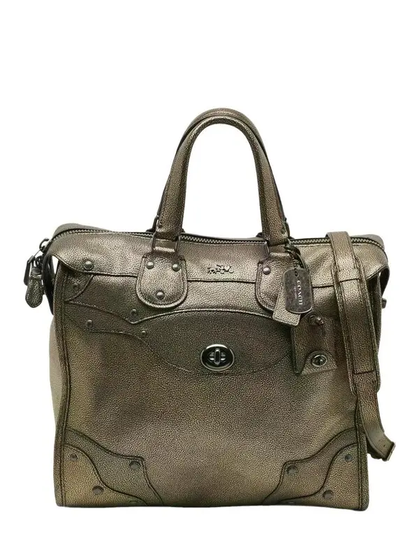 COACH Mini Ryder 33 Leather Tote Bag - Gold