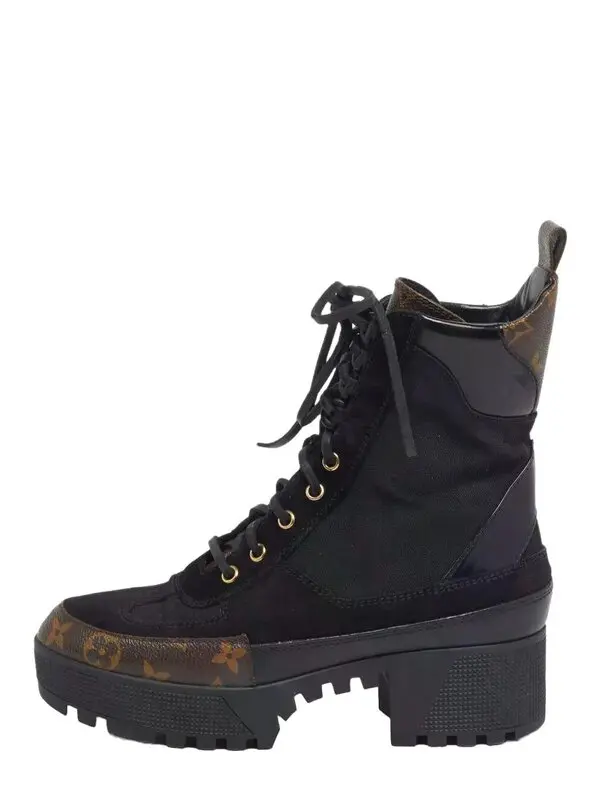 LOUIS VUITTON Laureate Monogram Ankle Boots - Black