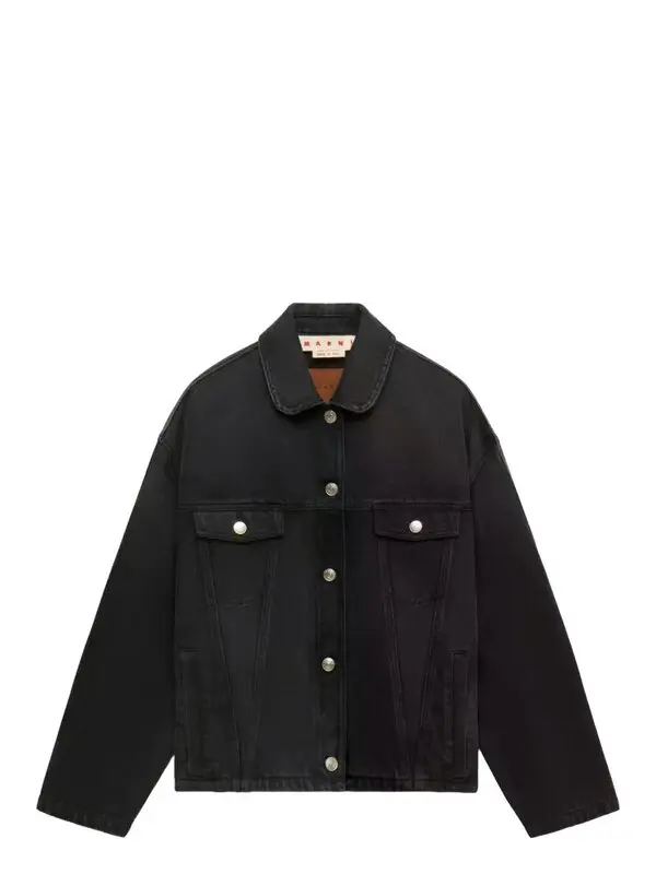 Marni Oversized Denim Jacket With Martingale Detail - Black