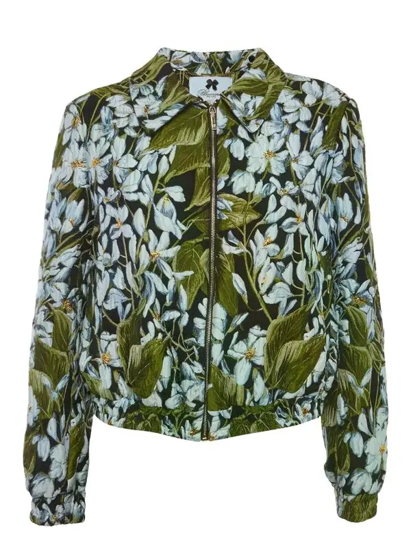 Dolce & Gabbana Floral Jacquard Bomber Jacket - Black