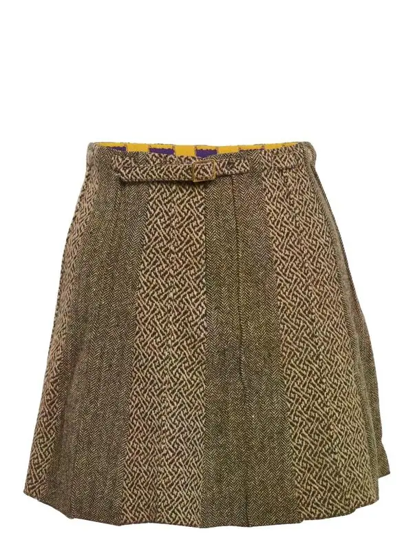 Etro Striped Tweed Mini Skirt - Brown