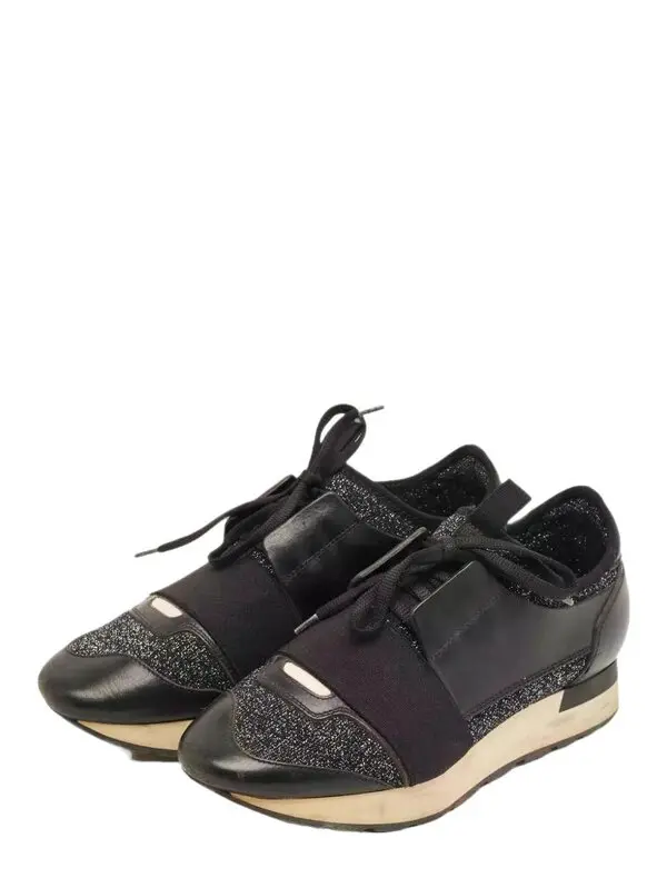Balenciaga Race Runner Tweed Sneakers - Black