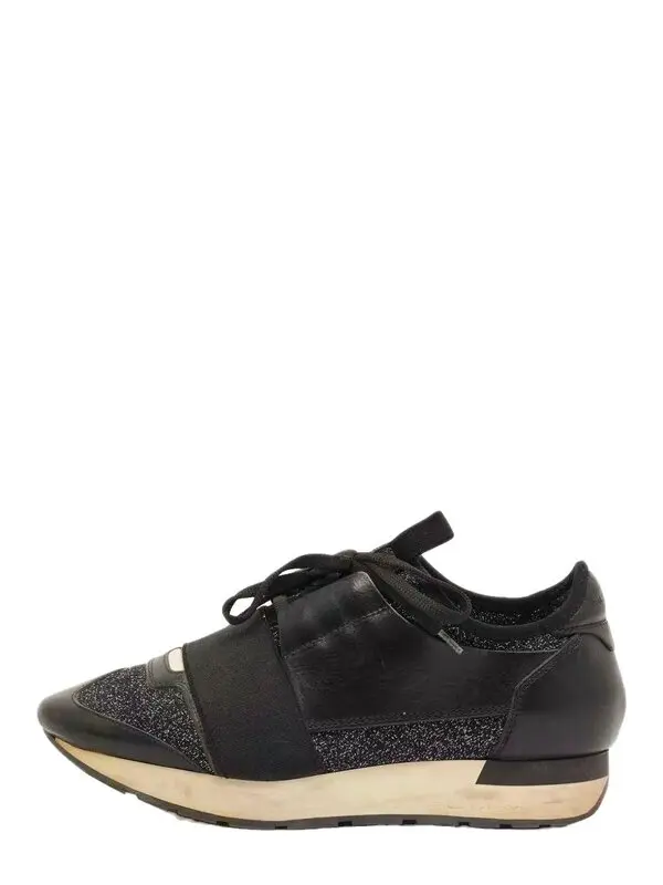 Balenciaga Race Runner Tweed Sneakers - Black