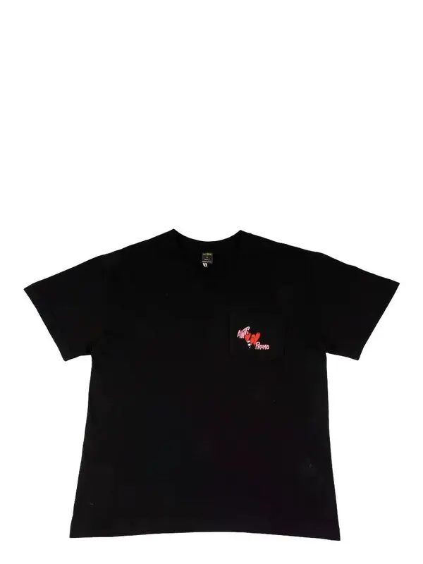 ANTI PROMO Graphic-print Chest-pocket T-shirt - Black