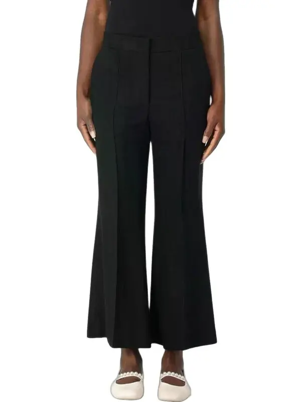 MSGM Cropped Pressed-crease Trousers - Black