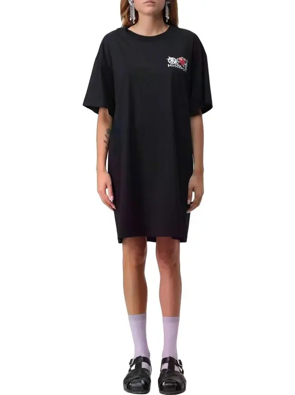 Moschino Logo Print T-shirt Mini Dress - Black