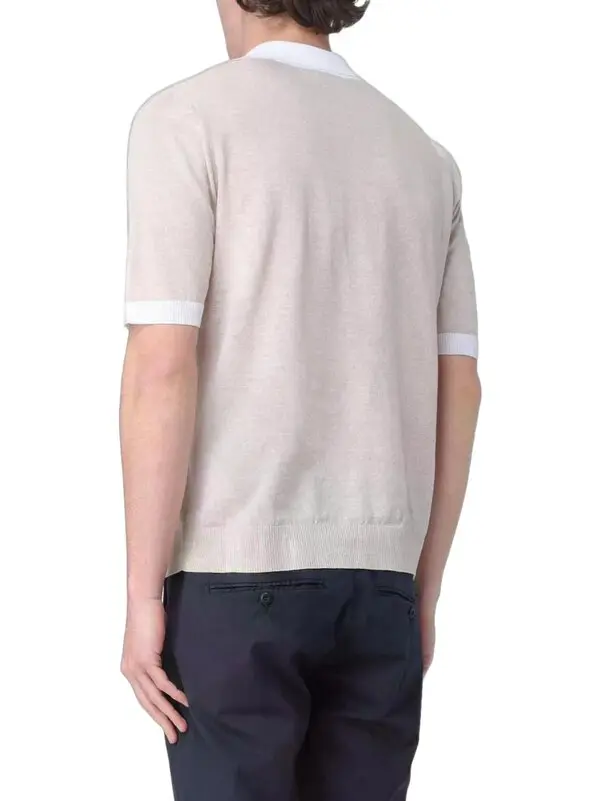 Eleventy Contrast-trim Polo Shirt - Neutrals