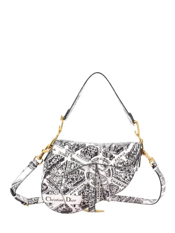 Dior Saddle Handbag With Strap - Black