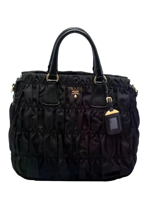 Prada Tessuto Gaufre Satchel - Black
