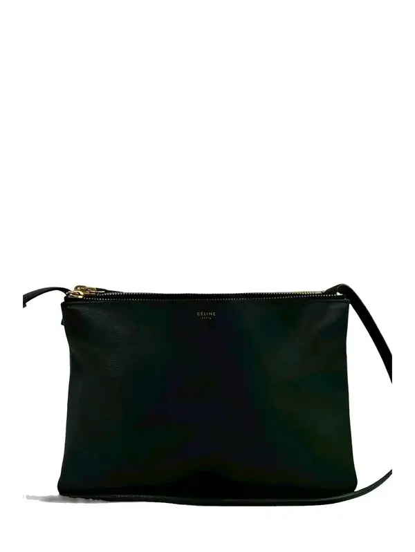Celine Large Lambskin Trio Crossbody Bag - Black