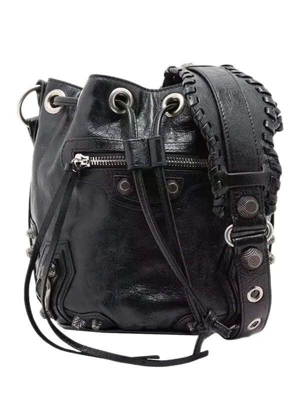 Balenciaga Lambskin Le Cagole Xs Bucket Bag - Black
